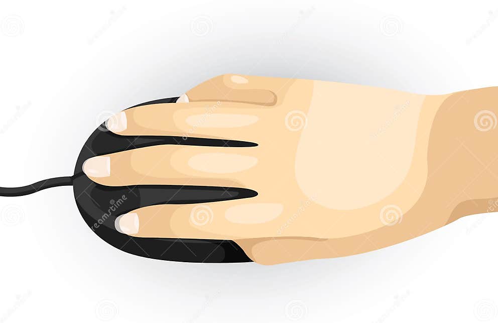 Body part hand using mouse stock vector. Illustration of touching ...