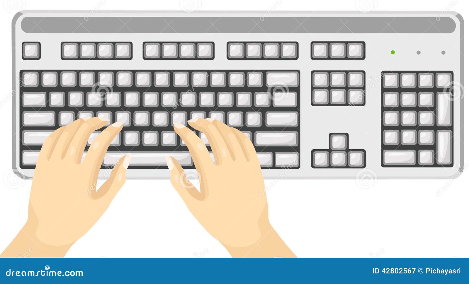 Body Part Hands Using Keyboard Stock Vector - Illustration of sketch ...