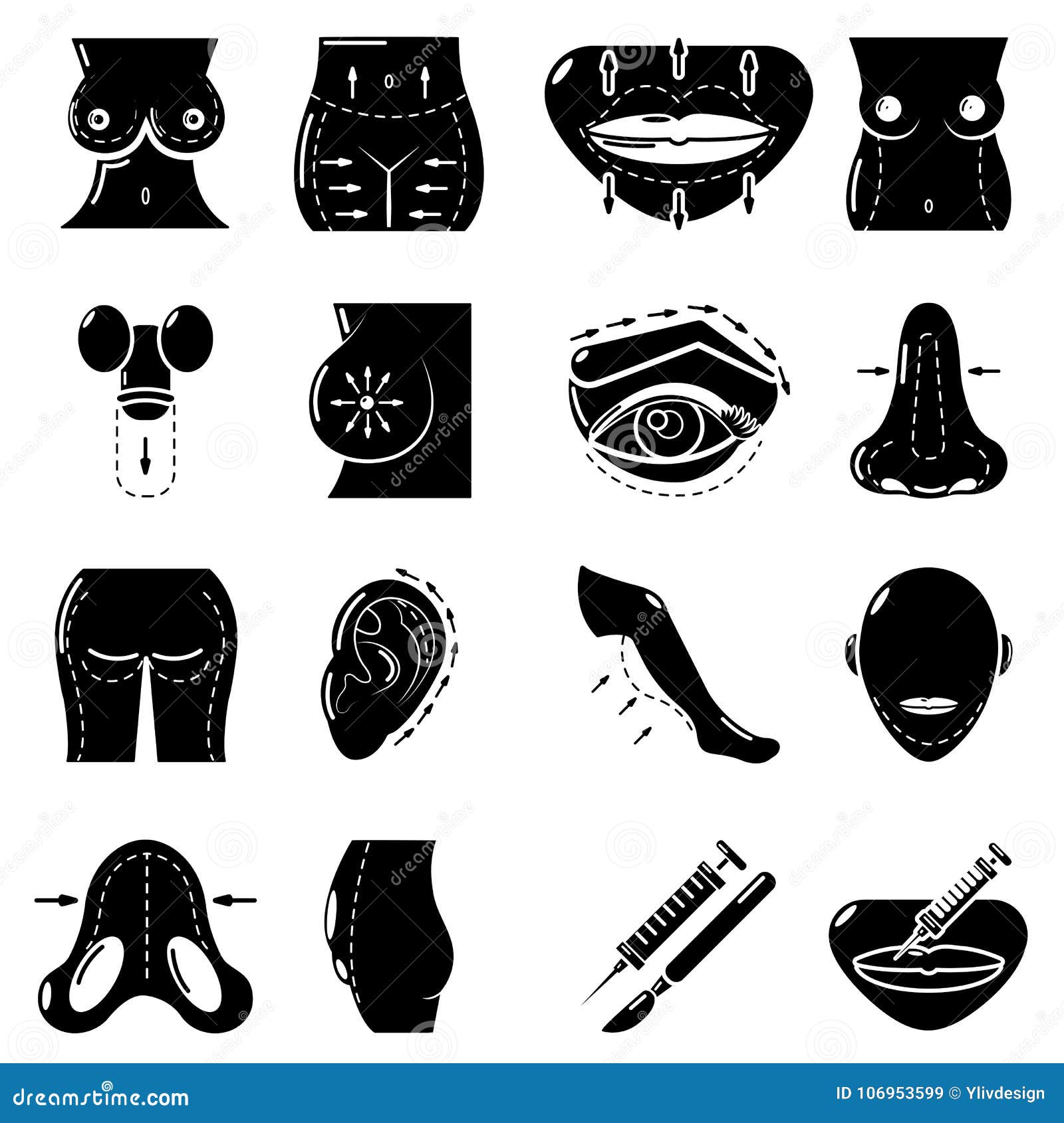 Body Parts Icons Set, Simple Style Stock Vector - Illustration of ...