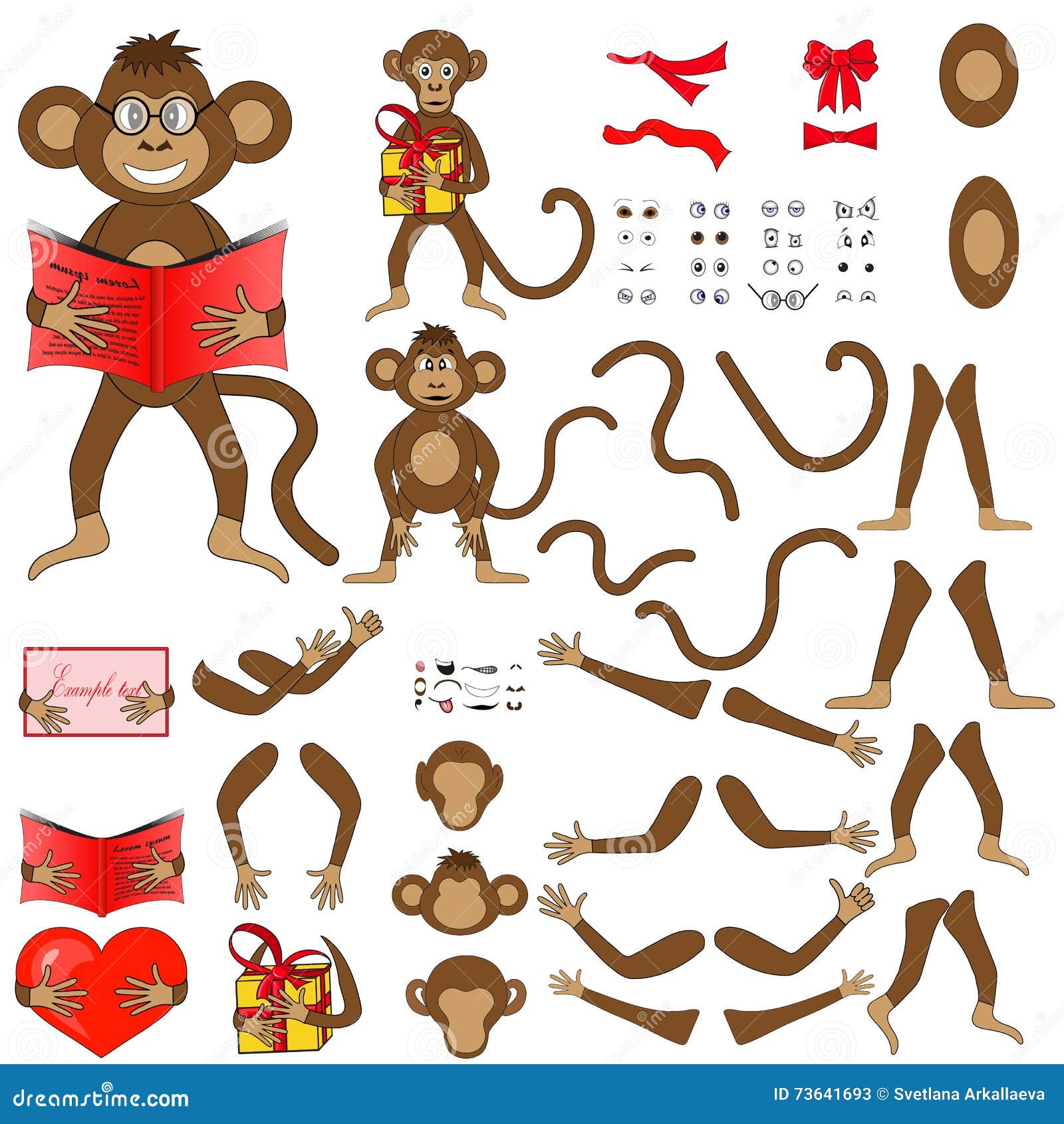 Body Parts of Monkeys in Vector EPS 10 Stock Vector - Illustration of ...