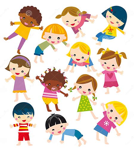 Body positions 2 stock vector. Illustration of kids, white - 6558715