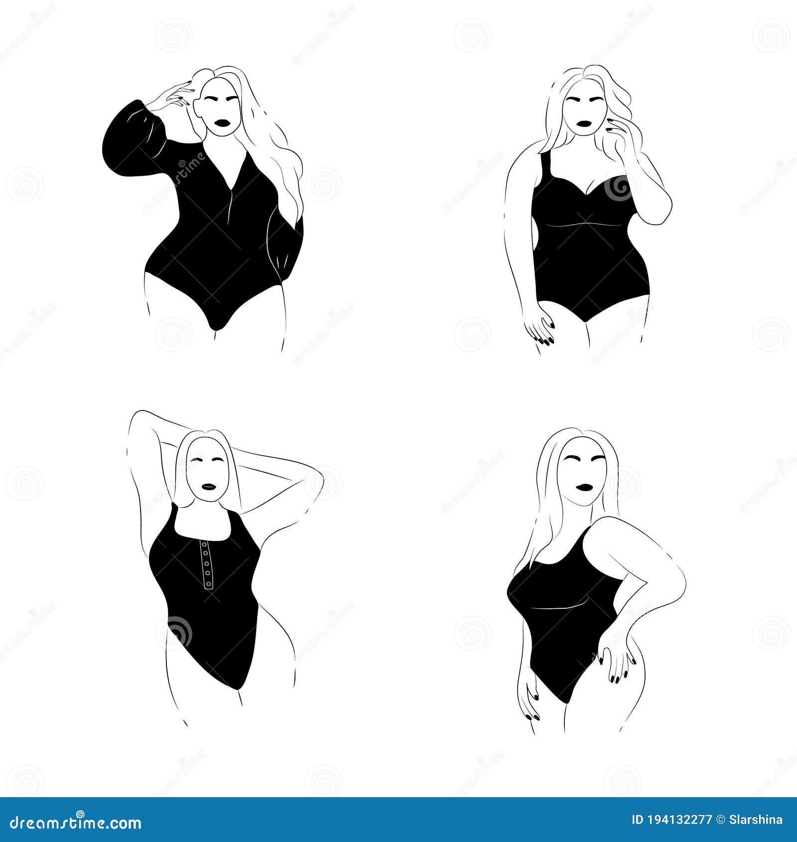 Body Positive Emblem Abstract Minimalistic Female Figure Linear