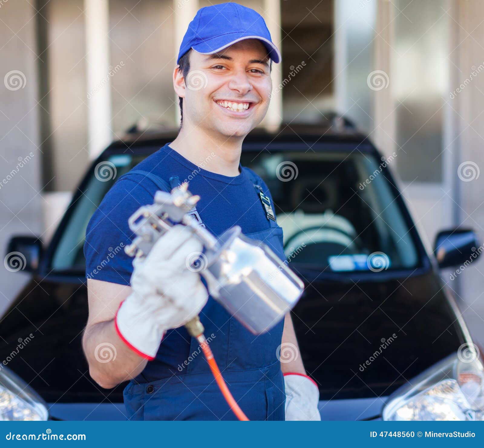 Body Repairer Holding a Spray Gun Stock Photo - Image of professional ...