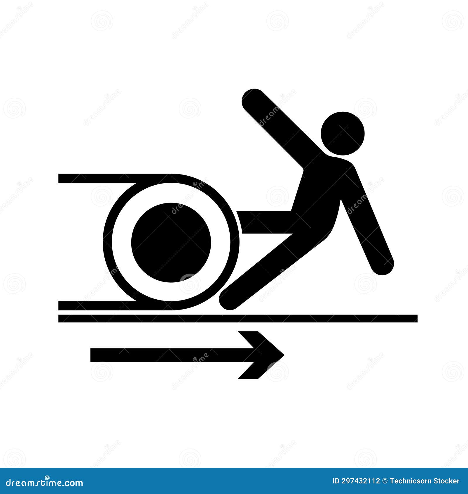 Body in Rollers Black Icon,Vector Illustration, Isolate on White ...