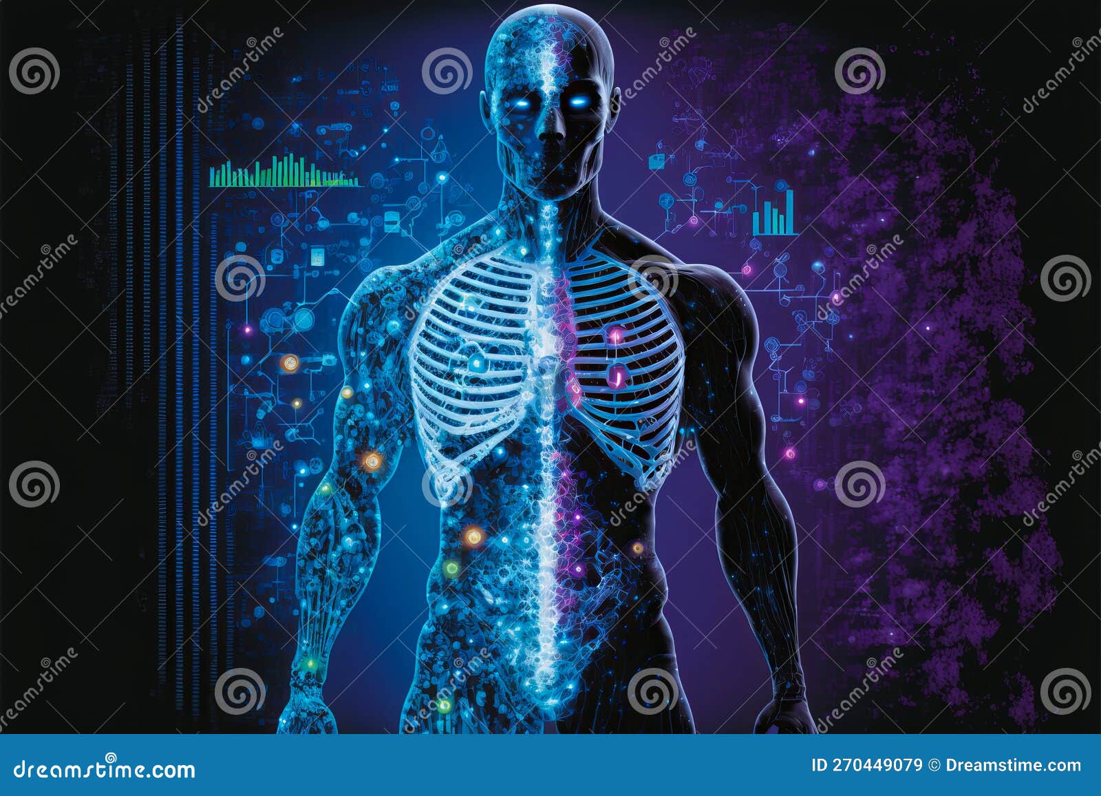 Body Scanning with Biotechnology Concept. Generative Ai Stock ...