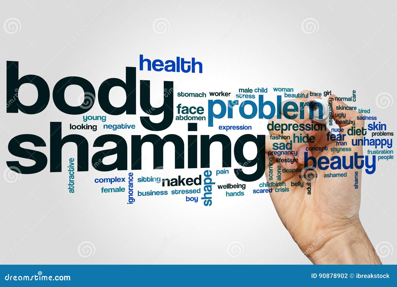 Body Shaming Word Cloud Concept on Grey Background Stock Photo - Image ...