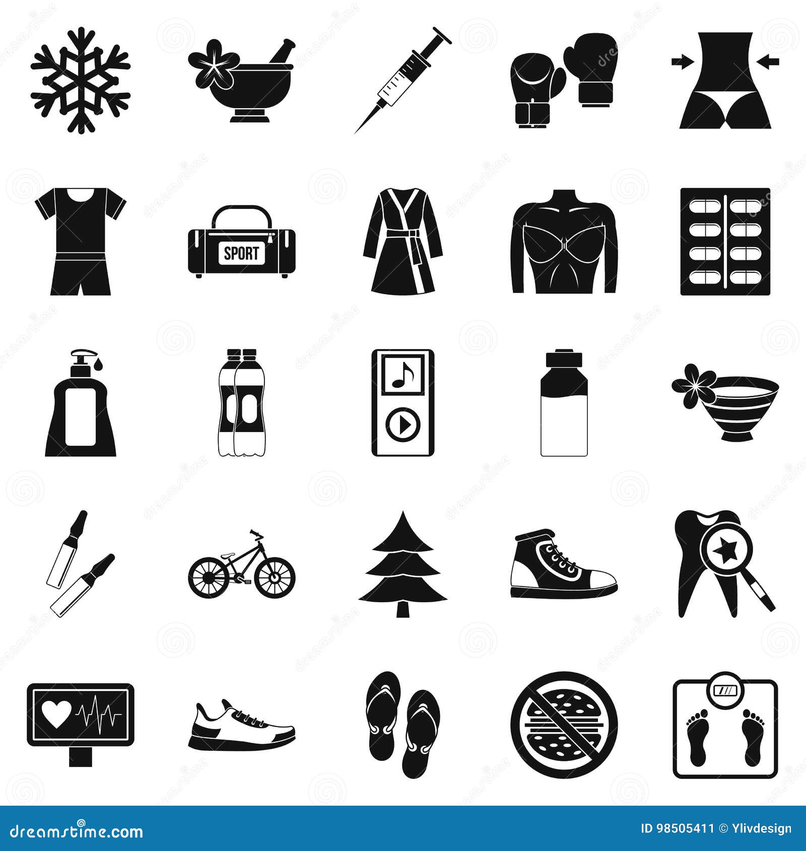 Body Shape Icons Set, Simple Style Stock Vector - Illustration of ...