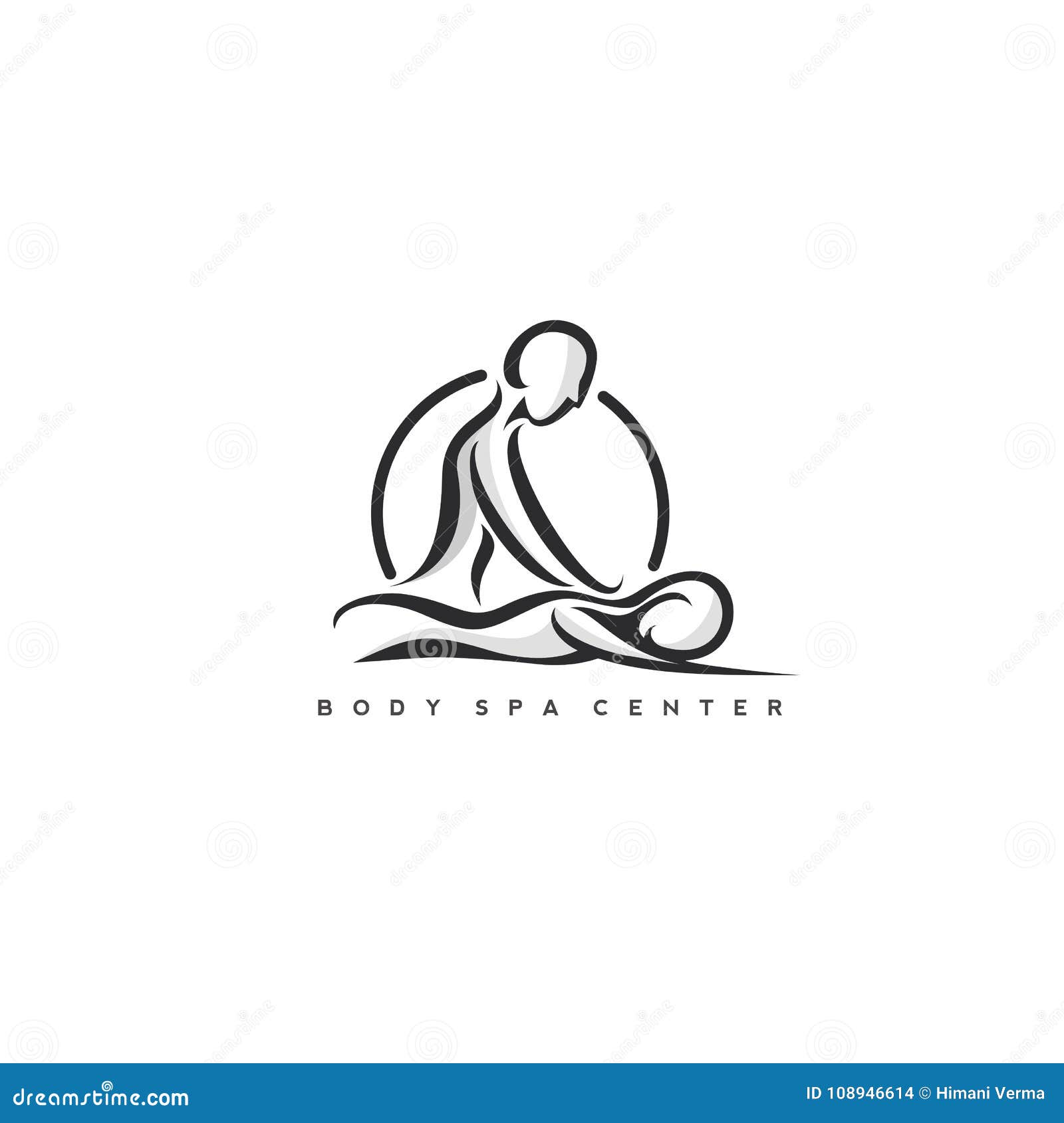 Massage Logo Design Concept Element Cartoon Vector