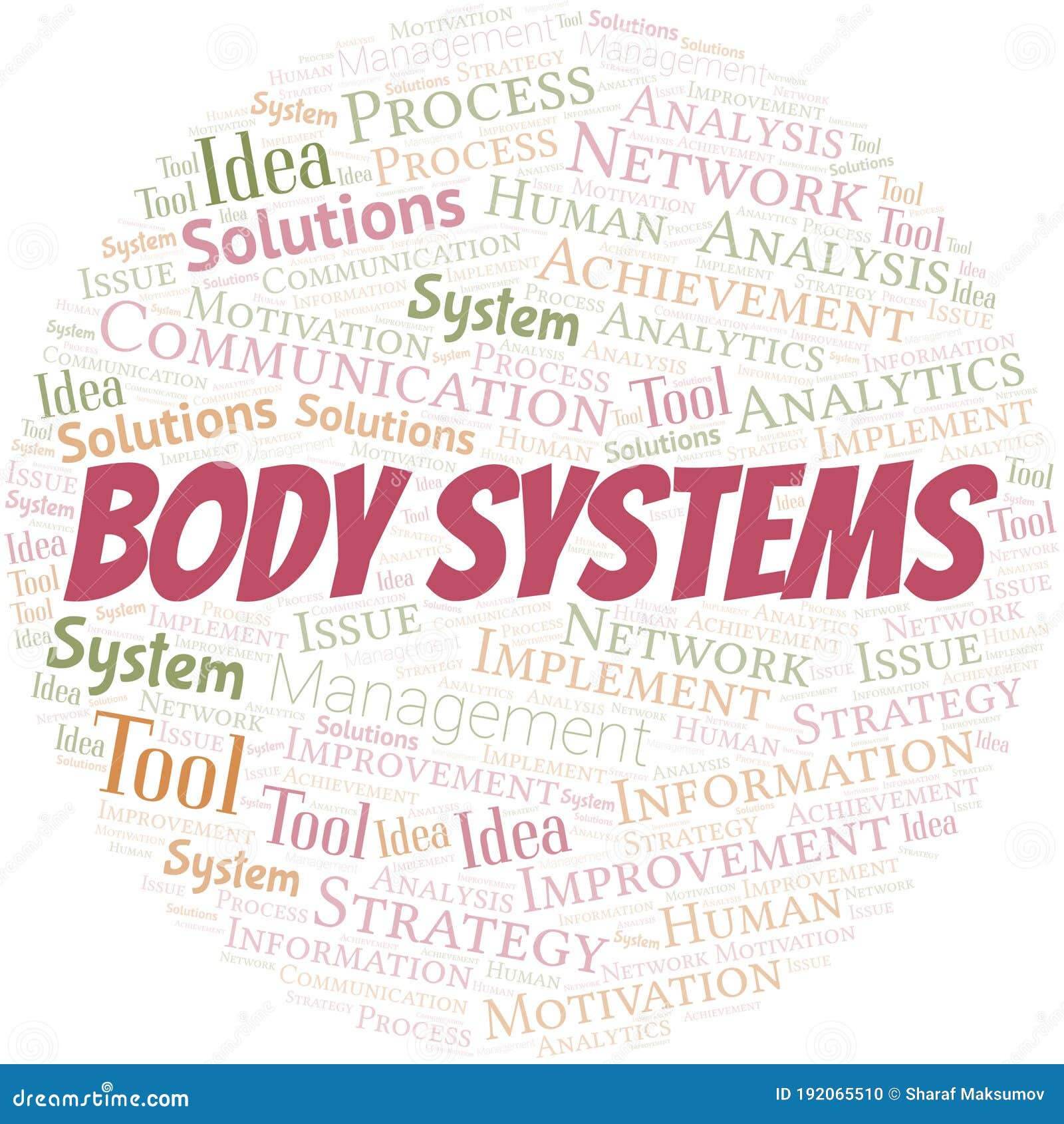 Body Systems Typography Vector Word Cloud. Stock Vector - Illustration ...