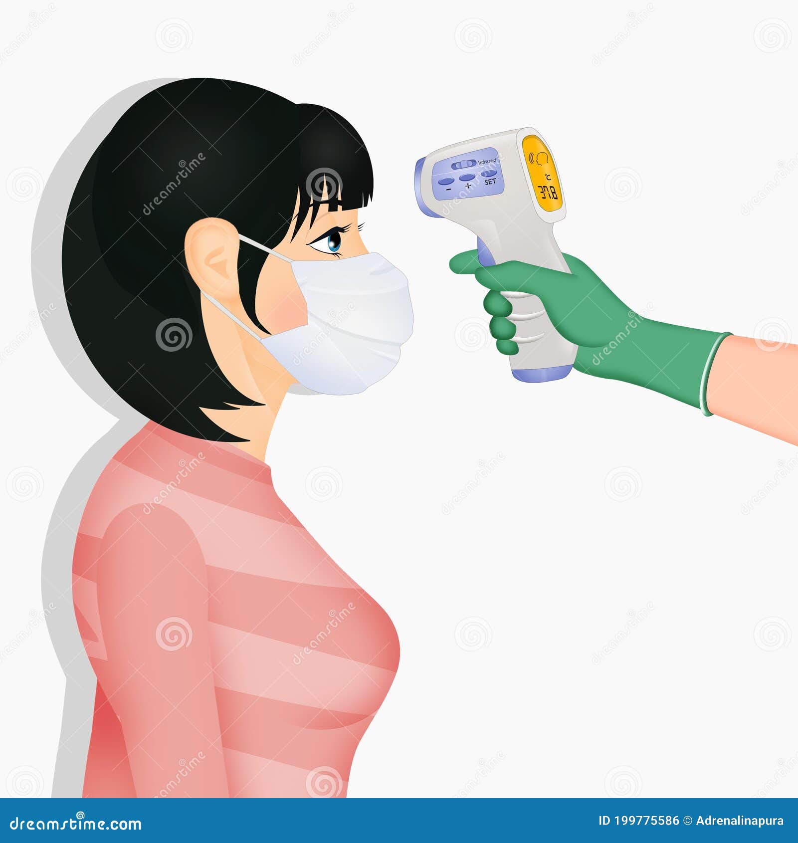 Body Temperature Check is Required Stock Illustration - Illustration of ...