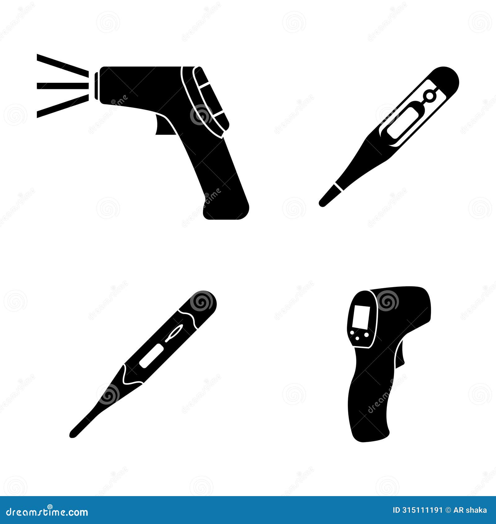 Body Temperature Checking Tool Illustration Design Template Stock ...