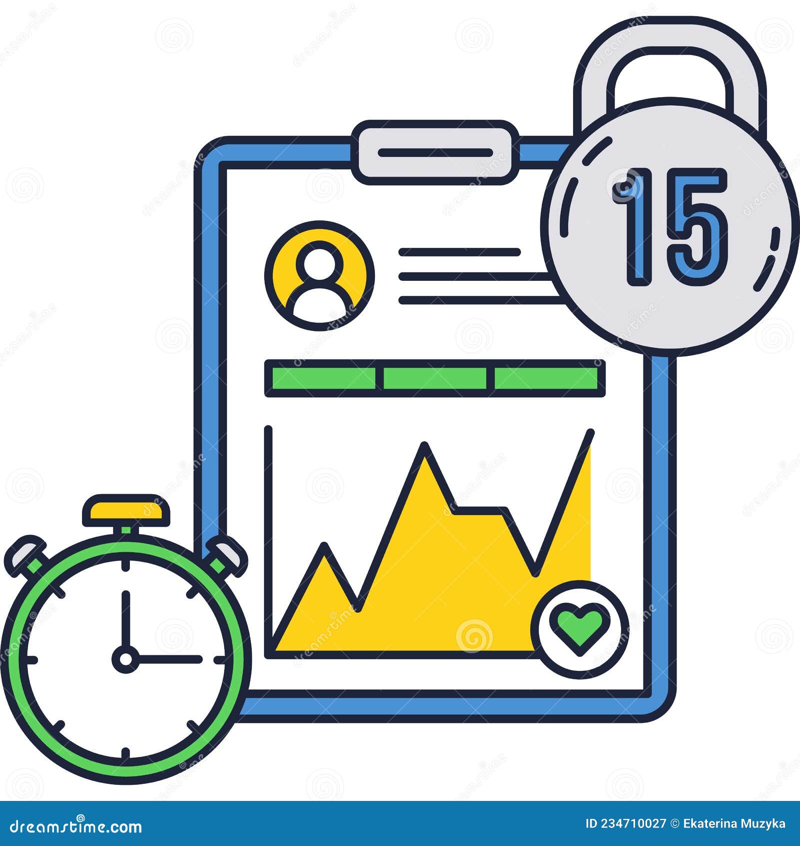 Training Schedule And Stopwatch Cartoon Vector | CartoonDealer.com ...