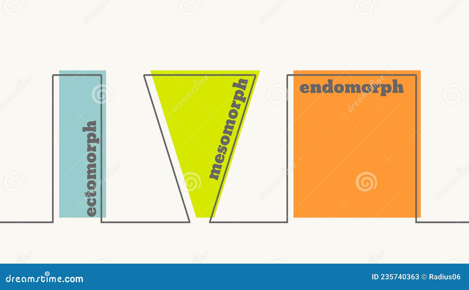 Body Types Icons Set. Ectomorph, Mesomorph and Endomorph. Stock Vector ...