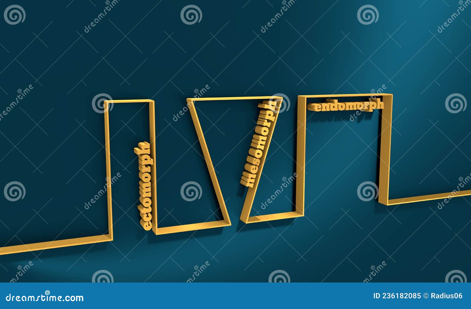 Body Types Icons Set. Ectomorph, Mesomorph and Endomorph. Stock ...