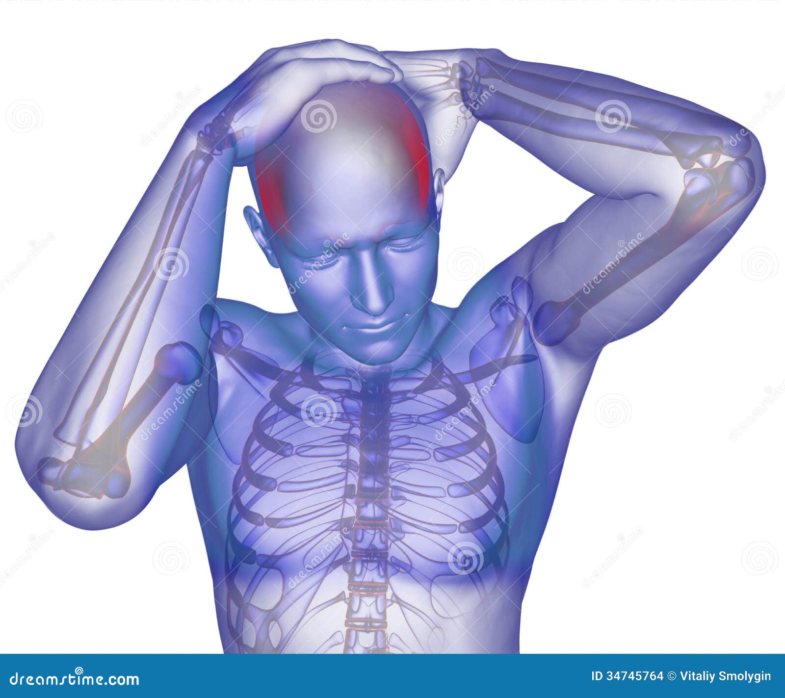 Body with visible headache stock illustration. Illustration of beauty ...