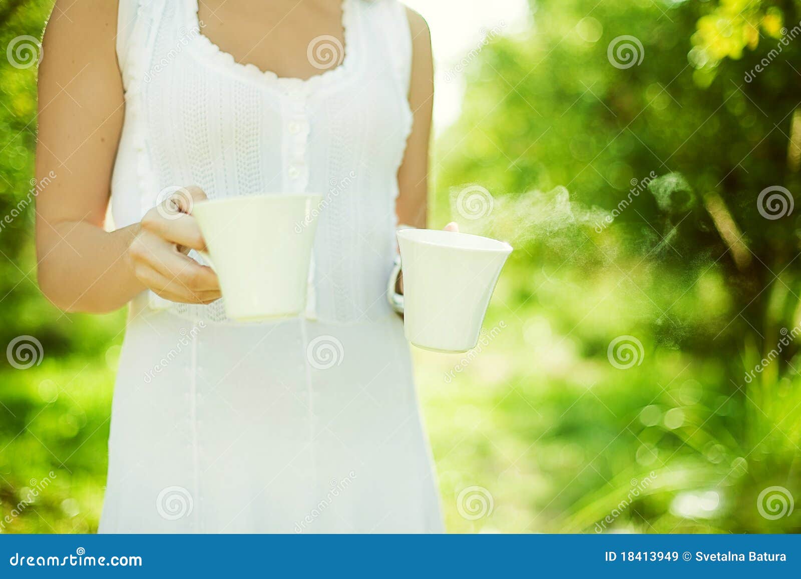 Body of woman carrying tea stock image. Image of white - 18413949