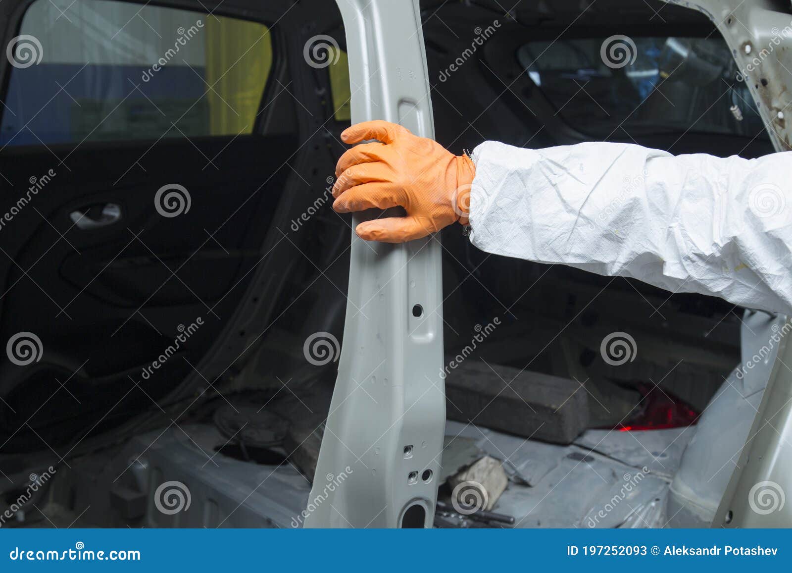 Body Work of the Car. Car Repair after an Accident Stock Image - Image ...
