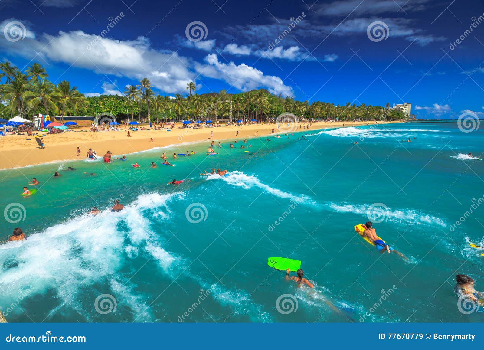 Bodyboard Waikiki Hawaii Editorial Stock Image Image Of Boogie 77670779