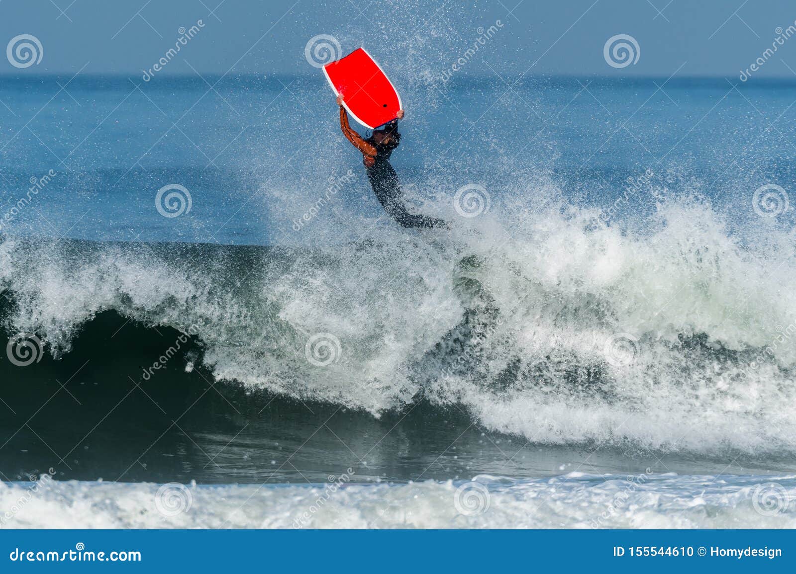 Bodyboarder in action stock photo. Image of outdoors - 155544610