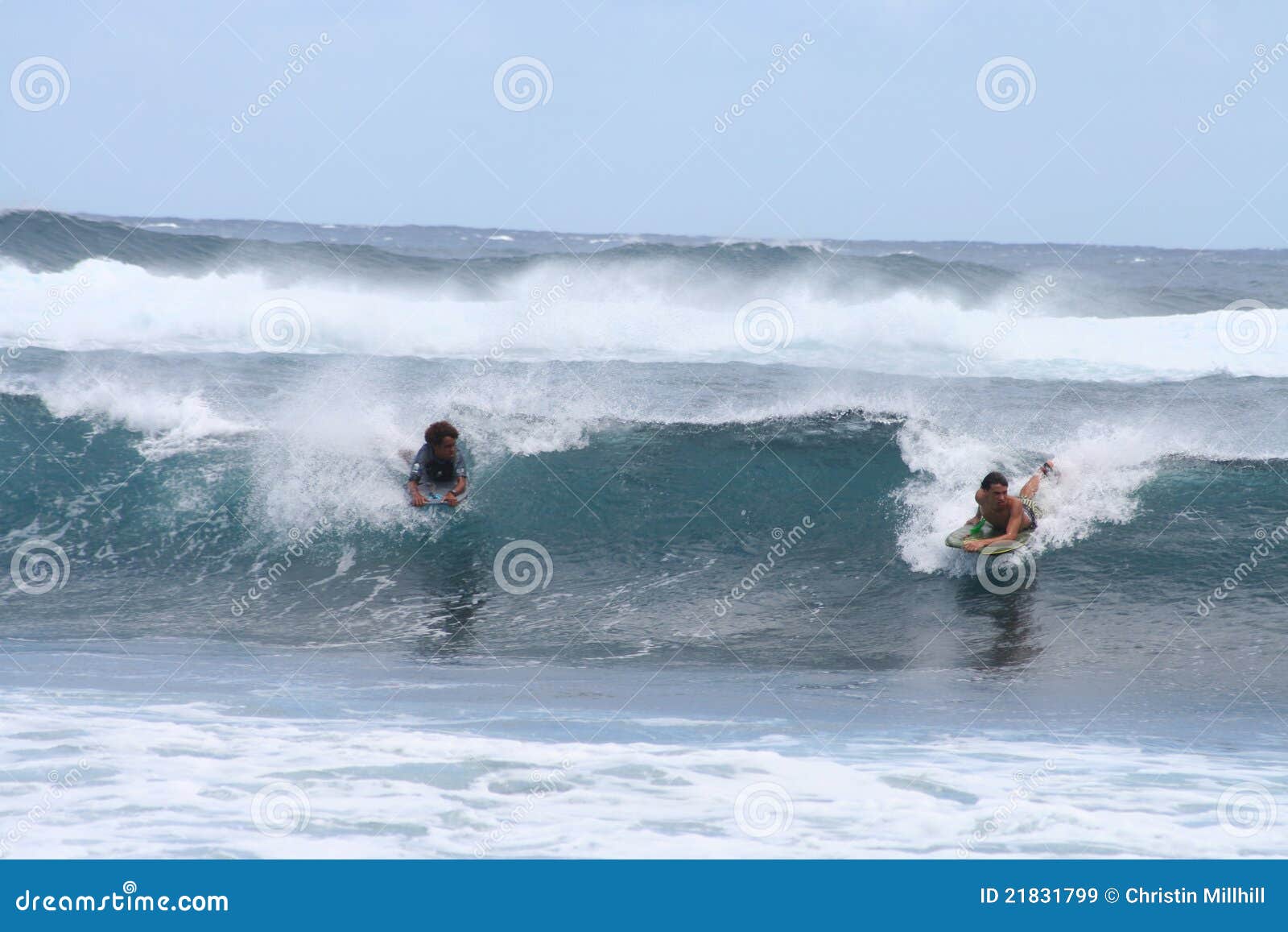 Bodyboarding - Boys Riding Turquoise Waves Editorial Stock Image ...