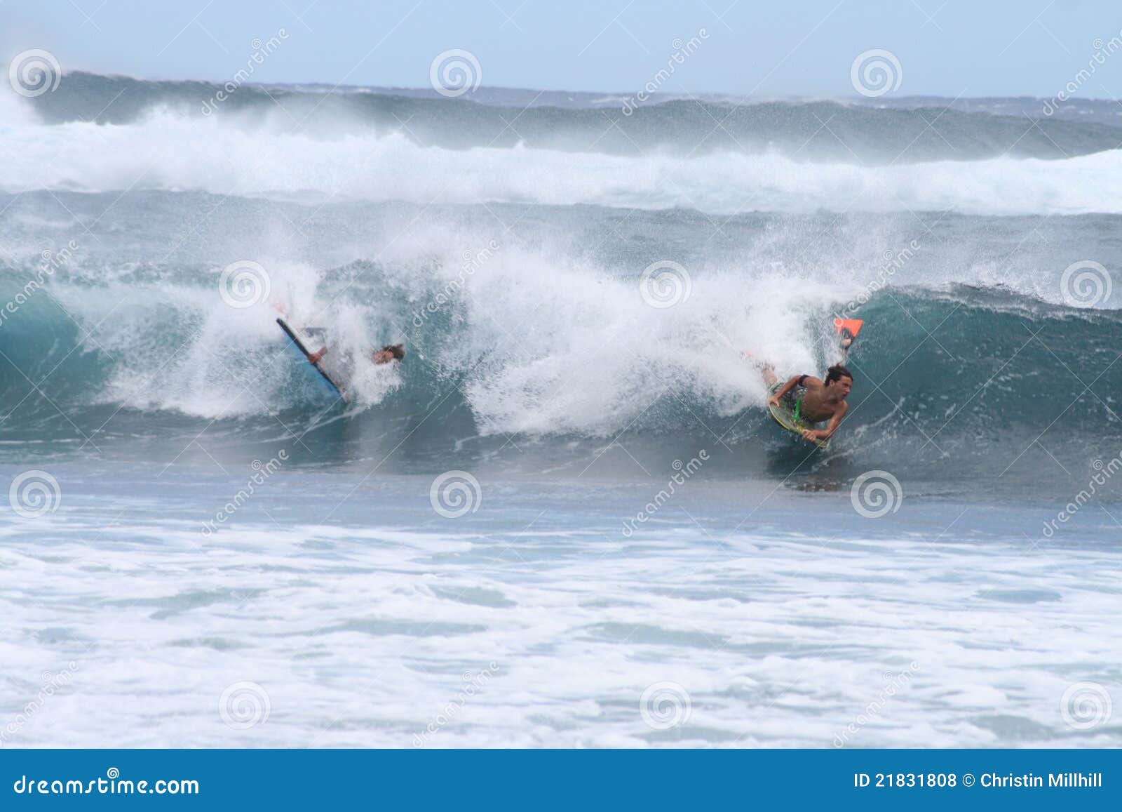 Bodyboarding - Boys Riding Turquoise Waves Editorial Stock Photo ...