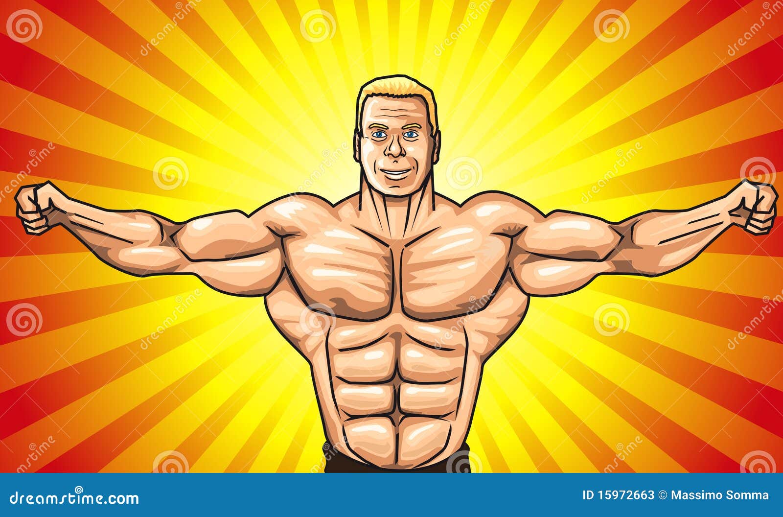 Bodybuilder Cartoon Vector | CartoonDealer.com #15972663