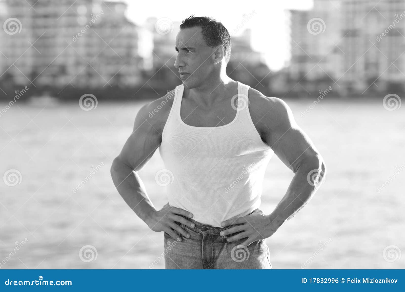 Bodybuilder akimbo stock photo. Image of black, caucasian - 17832996
