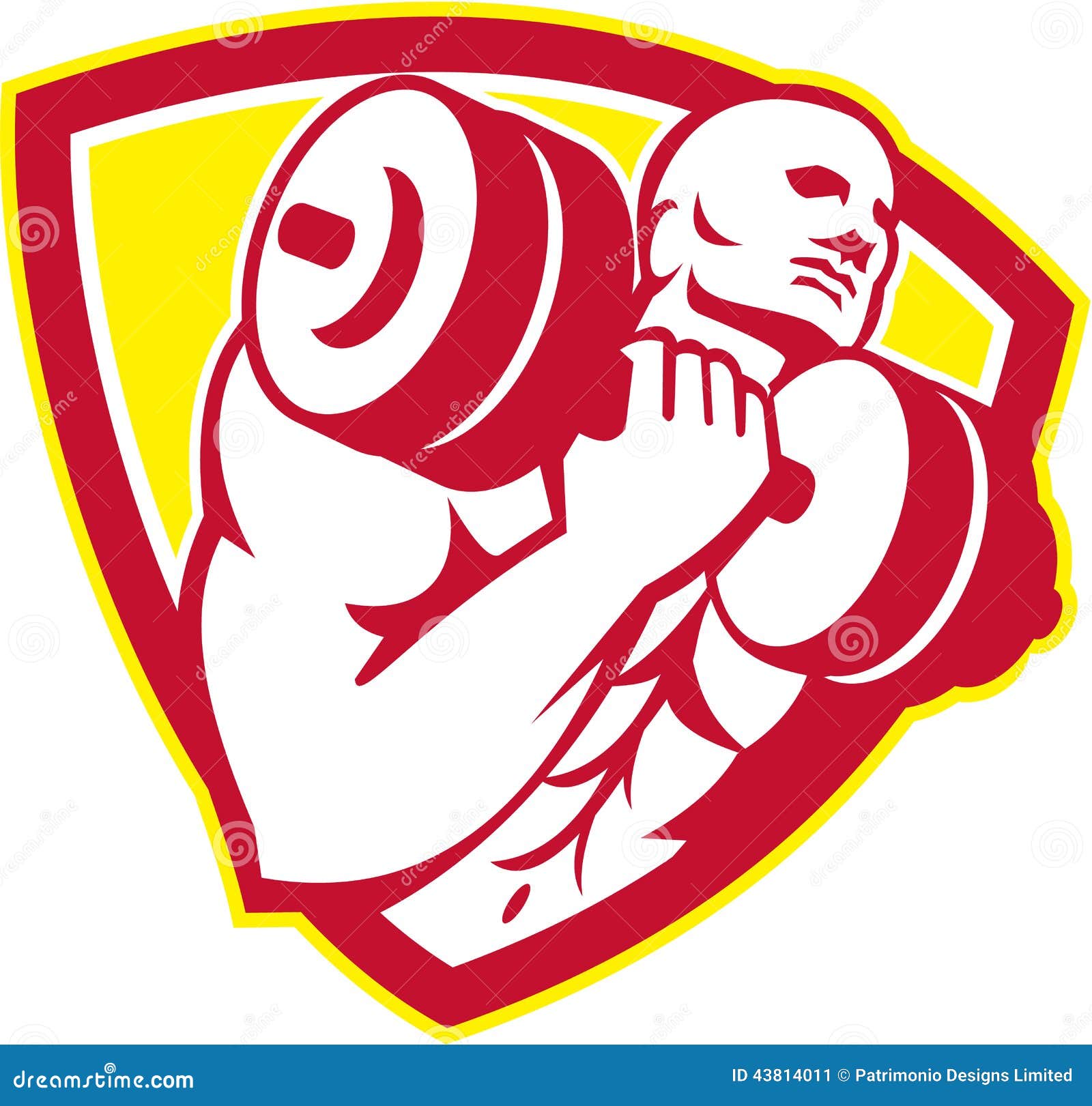 Bodybuilder-anhebendes Dummkopf-Schild Retro- Stock Abbildung ...