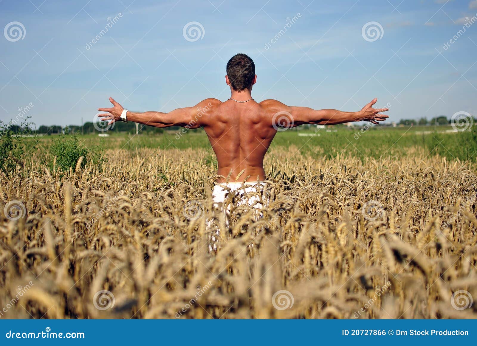 Bodybuilder with Arms Wide Open Stock Photo - Image of waist, macho ...