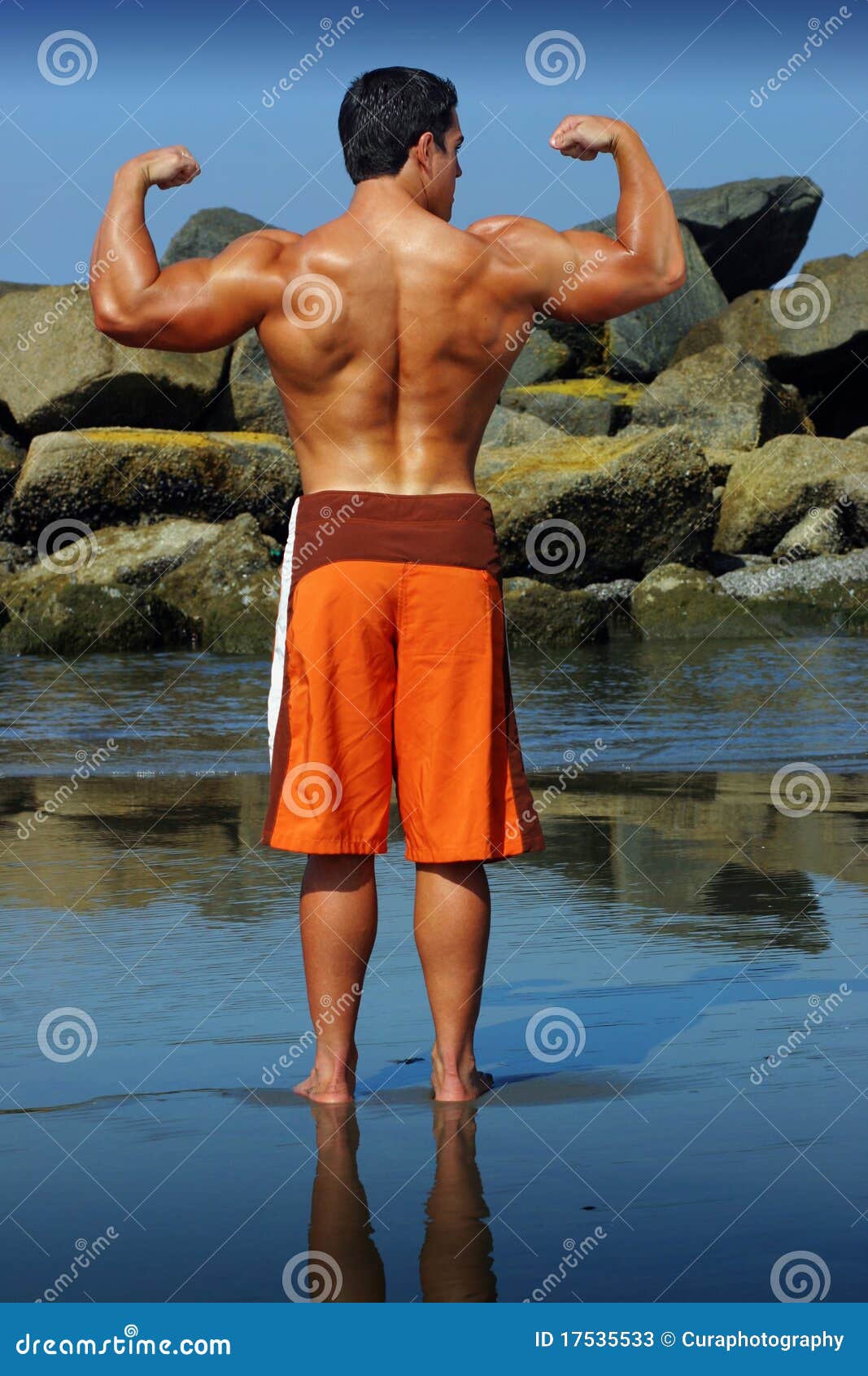 Bodybuilder back stock image. Image of outdoors, beach - 17535533