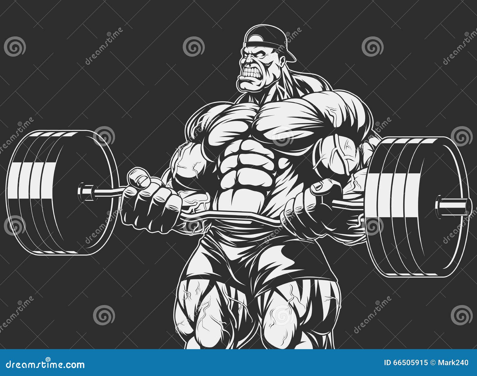 Bodybuilder Doing Exercise For Biceps, Professional Bodybuilder Sticker ...