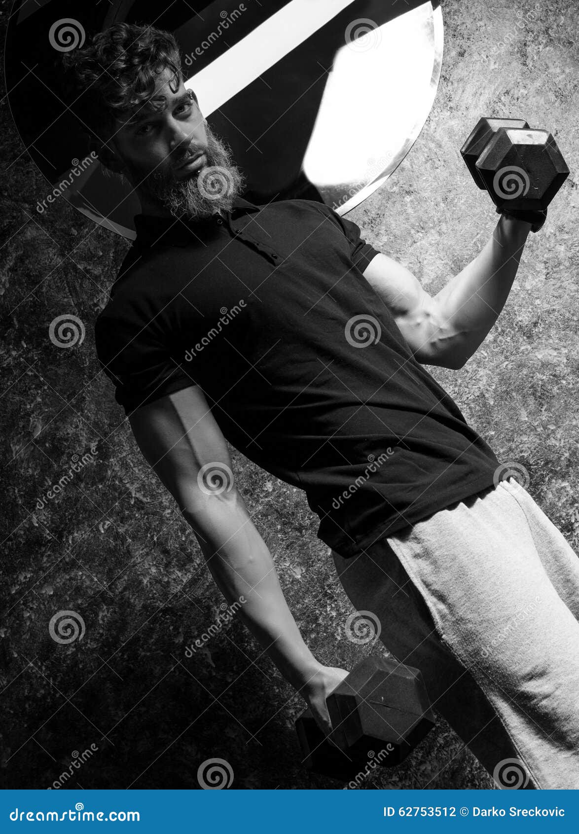 Bodybuilder with the Beard Training Stock Photo - Image of healthy ...