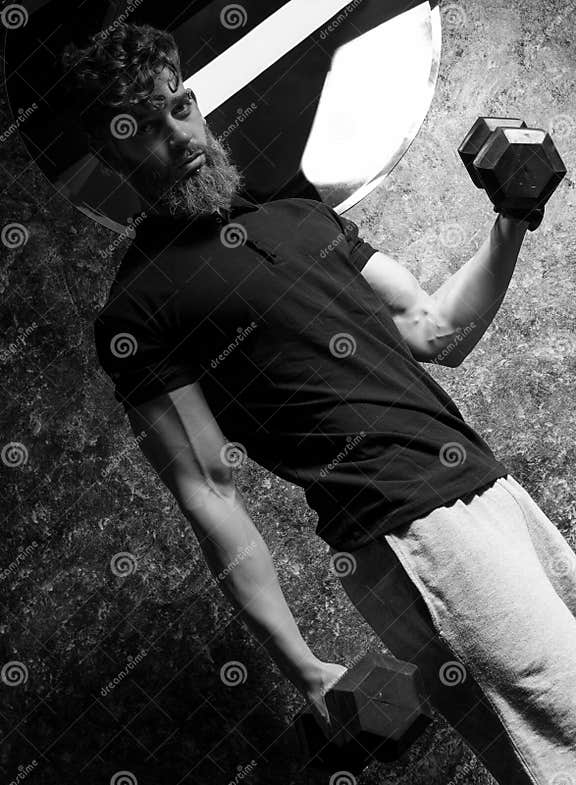 Bodybuilder with the Beard Training Stock Photo - Image of healthy ...