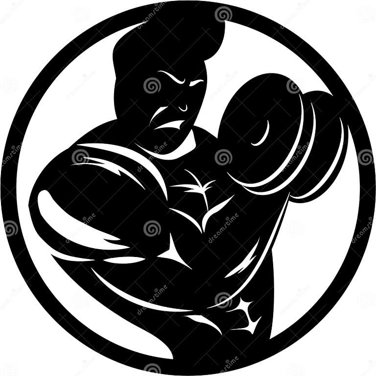 Bodybuilder Bicep Curl stock vector. Illustration of curl - 82520629