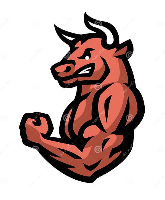 Bodybuilder with a Bull Head. Stock Illustration - Illustration of ...