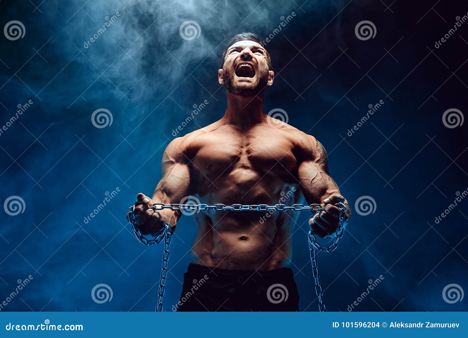 Bodybuilder with chain stock photo. Image of fitness - 101596204