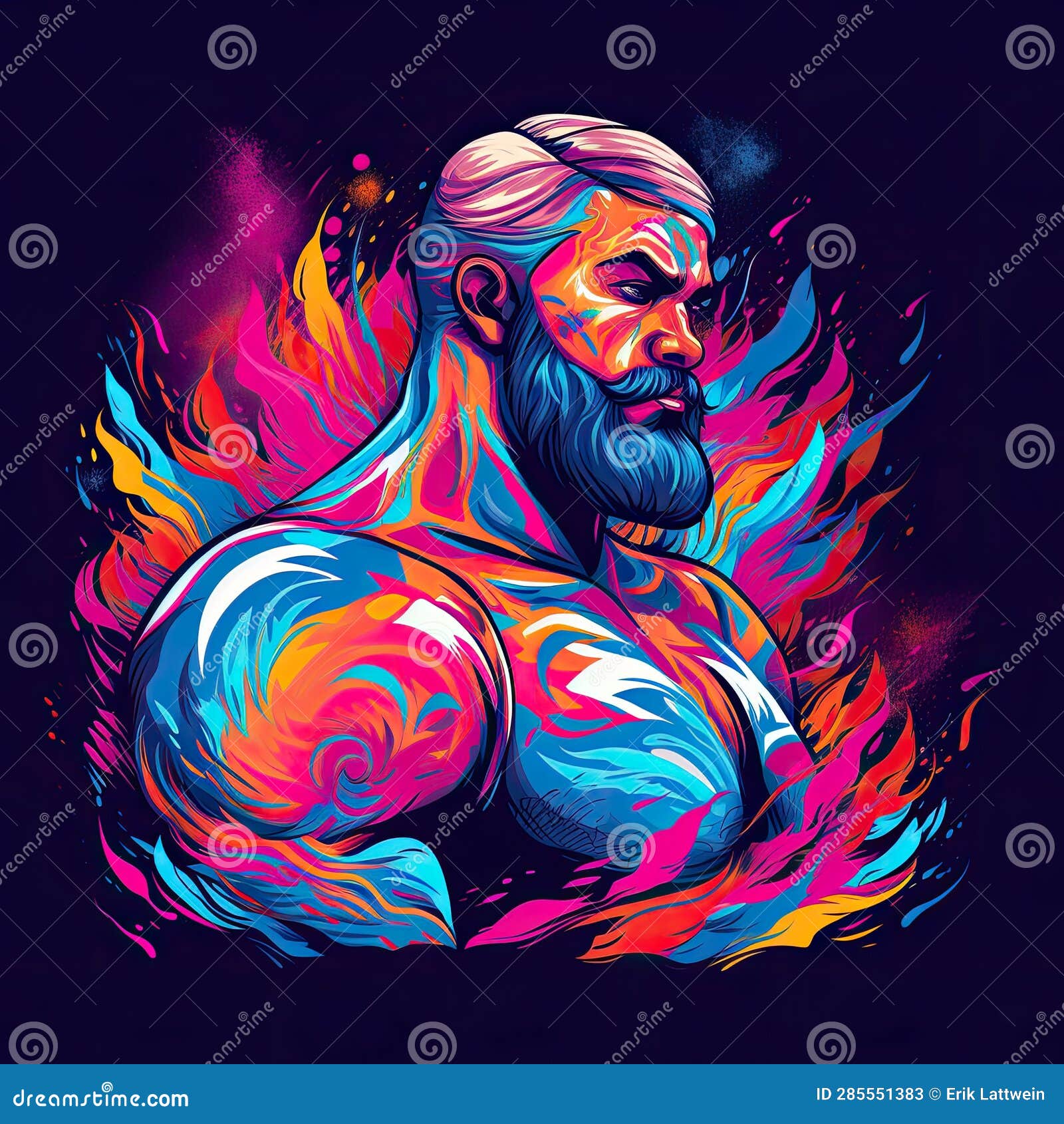 Bodybuilder Clip Art or T-Shirt Design Stock Image - Image of concept ...