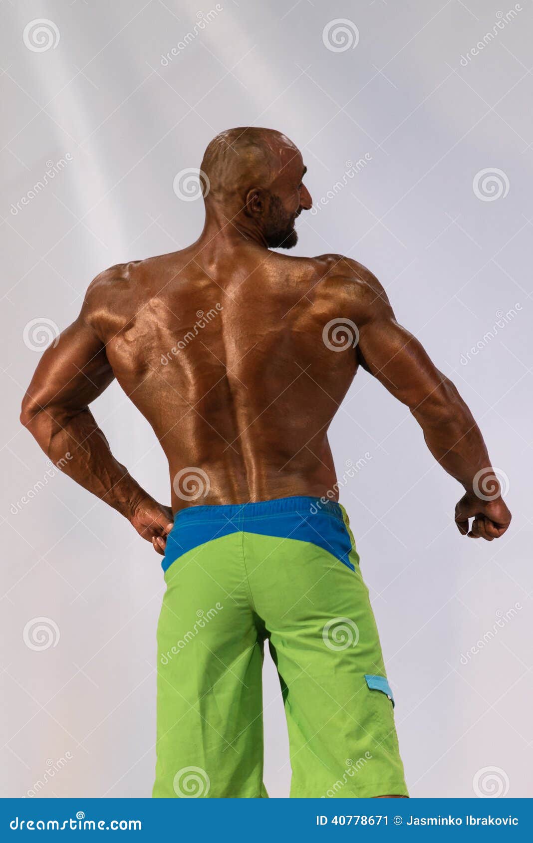 Bodybuilder on a Competition for the Win Stock Image - Image of mature ...