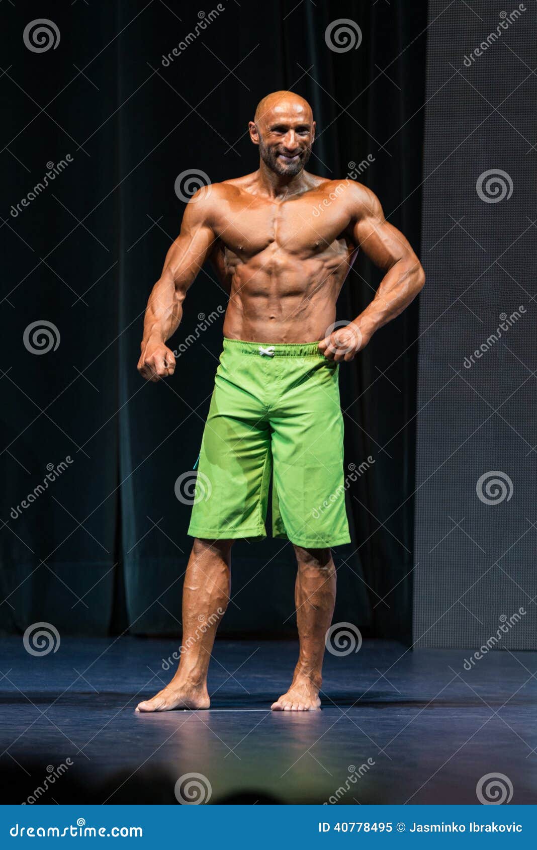 Bodybuilder on a Competition for the Win Stock Image - Image of person ...