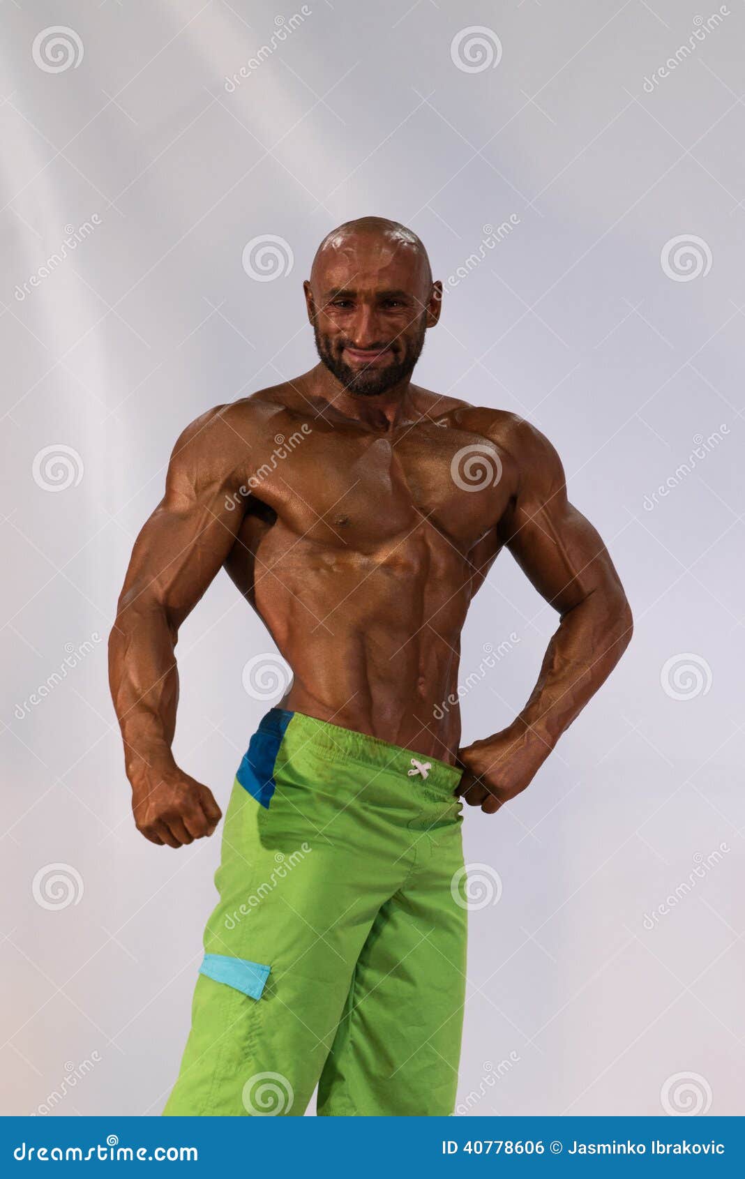 Bodybuilder on a Competition for the Win Stock Photo - Image of ...