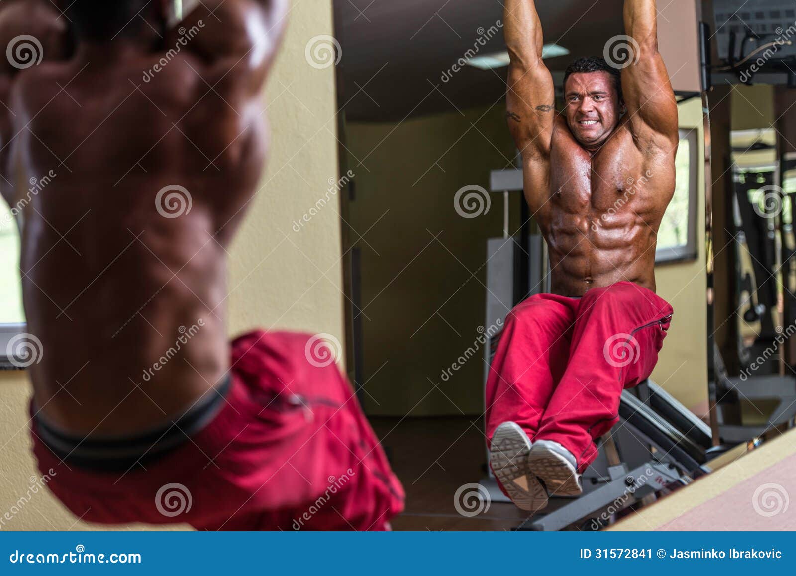 Bodybuilder Doing Abs Exercise Stock Image - Image of energy, masculine ...