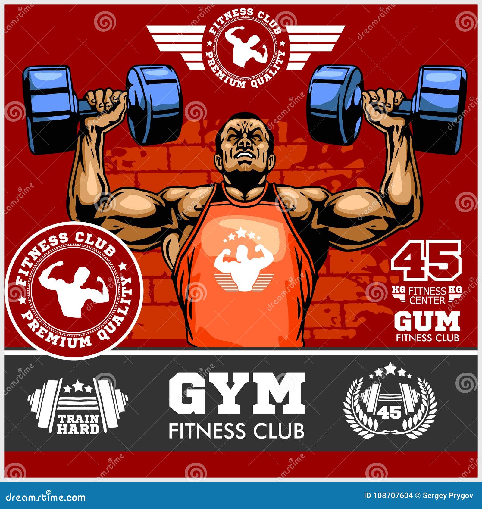 Bodybuilder Doing Exercise for Biceps, Professional Bodybuilder Sticker ...