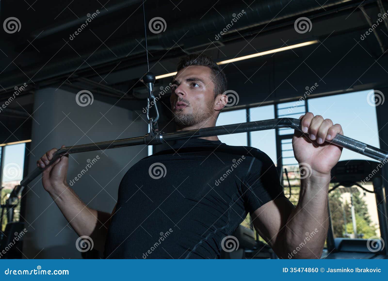 Bodybuilder Doing Heavy Weight Exercise for Back Stock Photo - Image of ...
