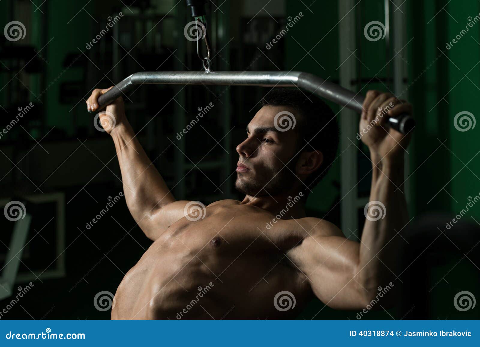 Bodybuilder Doing Heavy Weight Exercise for Back Stock Photo - Image of ...