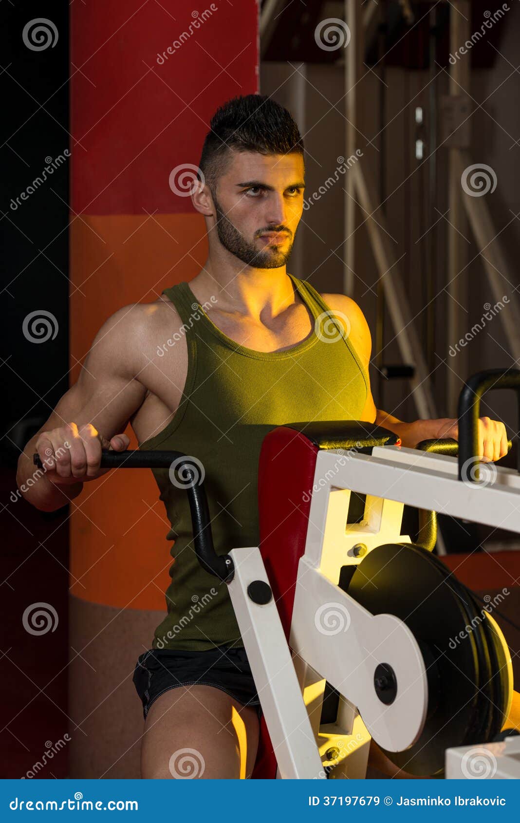 Bodybuilder Doing Heavy Weight Exercise for Back Stock Image - Image of ...