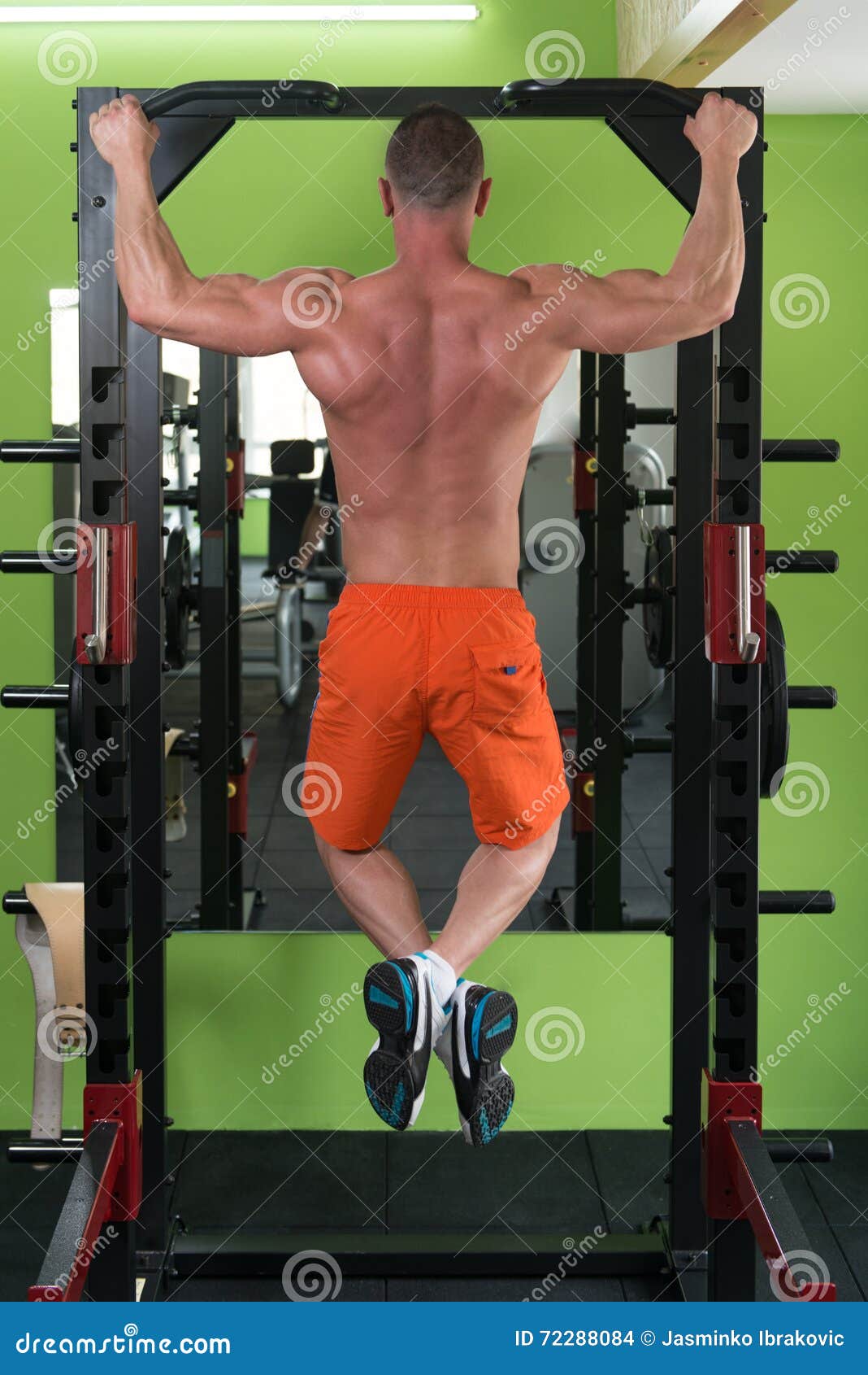 Bodybuilder Doing Pull Ups Best Back Exercises Stock Photo - Image of ...