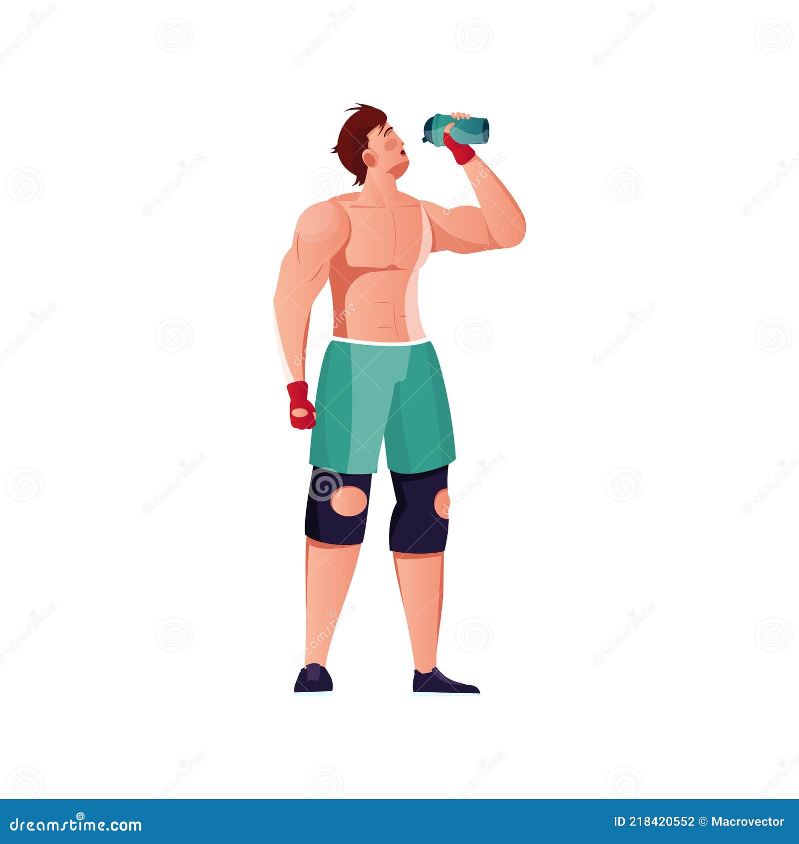 Bodybuilder Drinks Cocktail Composition Stock Vector - Illustration of ...