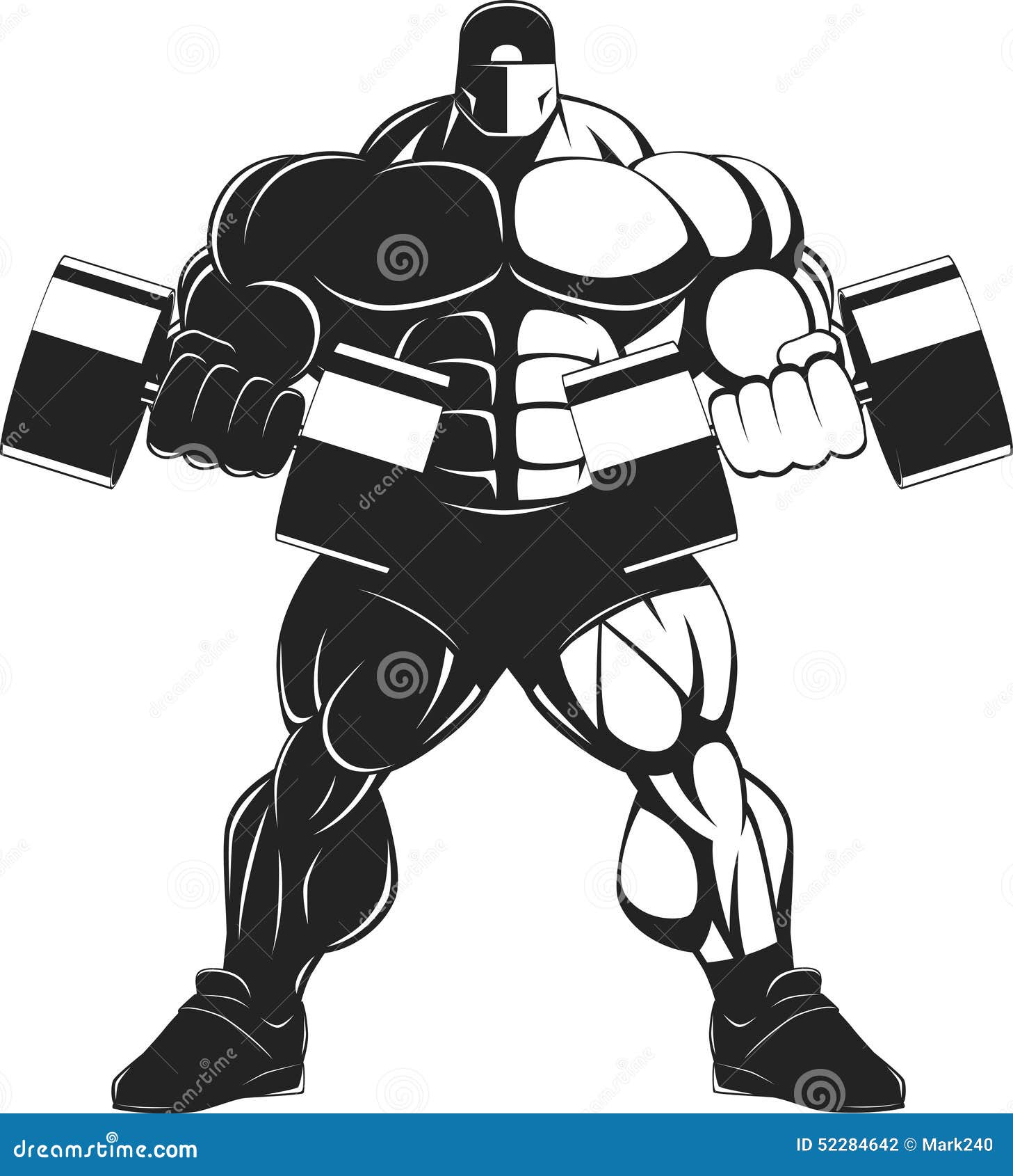 Bodybuilder With Dumbbell Stock Vector - Image: 52284642 Bodybuilder With Dumbbell Stock Vector - Image: 52284642