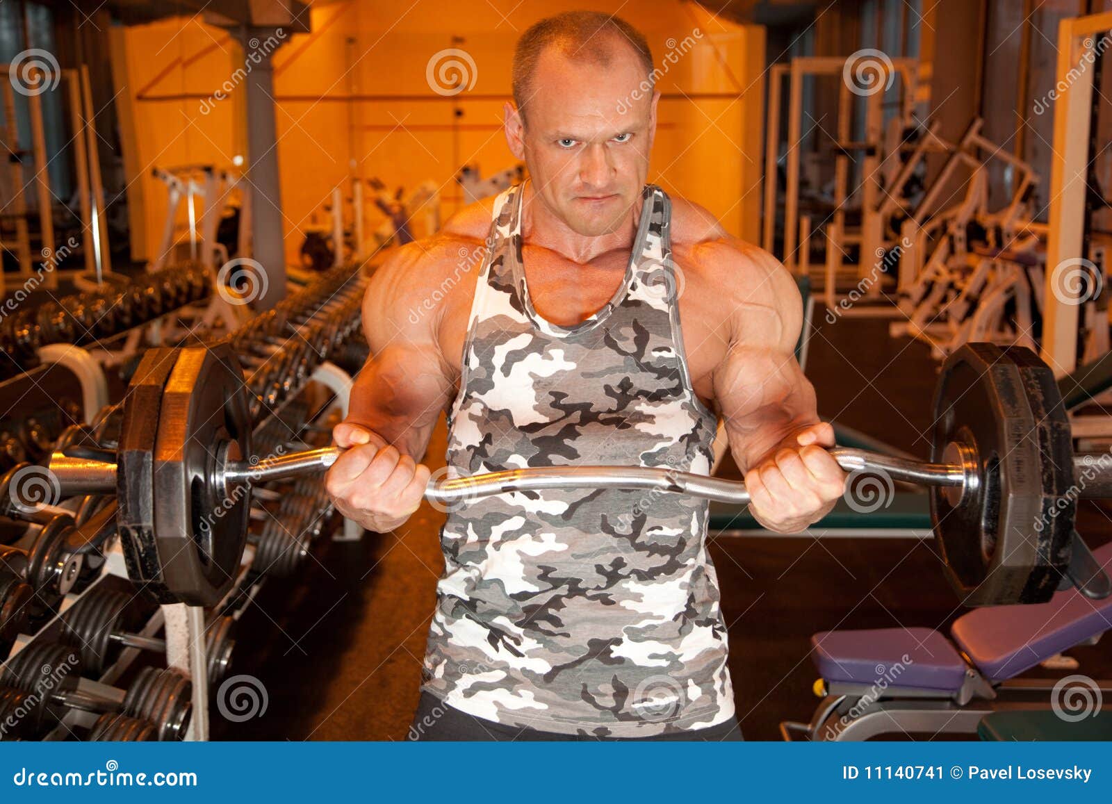 Bodybuilder En Sitio Del Entrenamiento Imagen de archivo - Imagen de ...