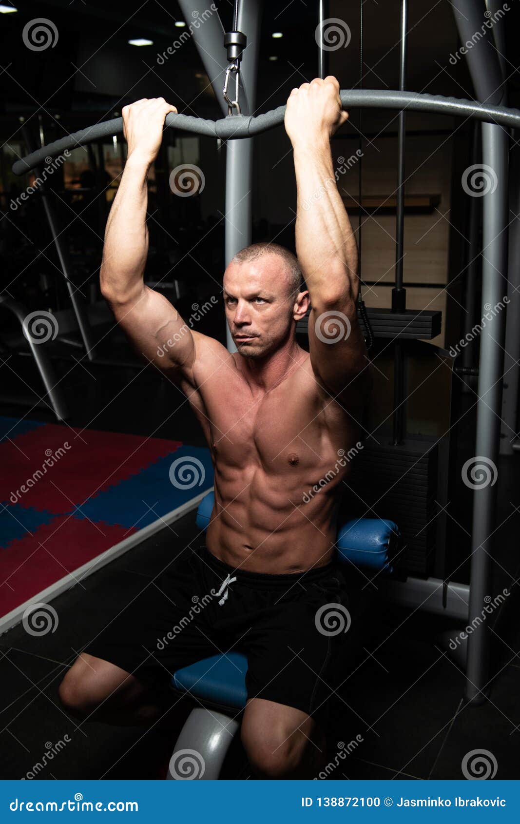 Bodybuilder Exercising Back in Gym Stock Photo - Image of health, human ...